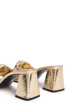 By Far Lamar Metallic Square Toe Sandal