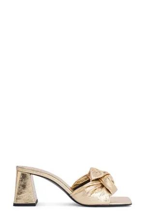 By Far Lamar Metallic Square Toe Sandal