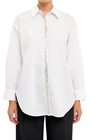 Endless Rose Sequins & Beads Poplin Shirt