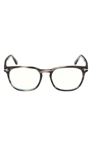 TOM FORD 53mm Square Blue Light Blocking Glasses - Grey/other