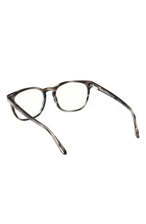 TOM FORD 53mm Square Blue Light Blocking Glasses - Grey/other