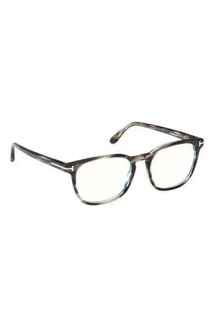 TOM FORD 53mm Square Blue Light Blocking Glasses - Grey/other