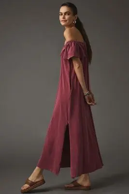 Sundry Puff-sleeve Trapeze Dress