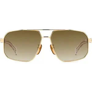 DB EYEWEAR BY DAVID BECKHAM Rectangular Sunglasses - Gold Crystal