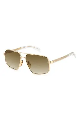DB EYEWEAR BY DAVID BECKHAM Rectangular Sunglasses - Gold Crystal