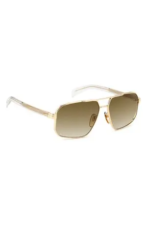 DB EYEWEAR BY DAVID BECKHAM Rectangular Sunglasses - Gold Crystal
