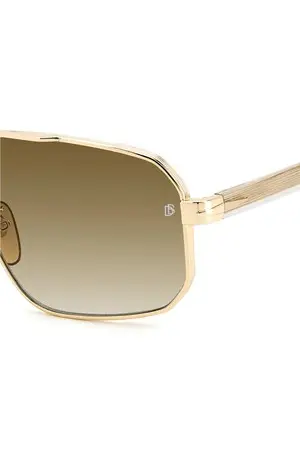 DB EYEWEAR BY DAVID BECKHAM Rectangular Sunglasses - Gold Crystal