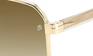 DB EYEWEAR BY DAVID BECKHAM Rectangular Sunglasses - Gold Crystal