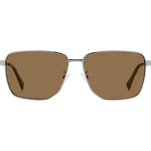POLAROID Polaroid 62mm Polarized Oversize Square Sunglasses Ruthenium/bronze Polar