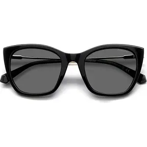 POLAROID 52mm Polarized Cat Eye Sunglasses - Black/gray Polar