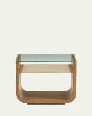 INTERLUDE HOME Mia Bedside Table - Beach Ceruse