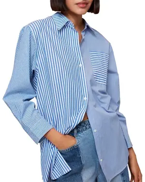 Whistles Millie Striped Oversized Shirt