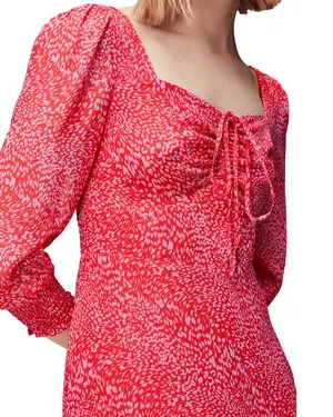 Whistles Diagonal Leopard Print Midi Dress