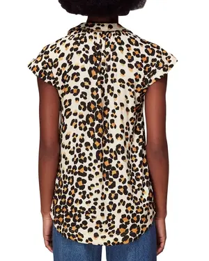 Whistles Painted Shirt - Leopard Print