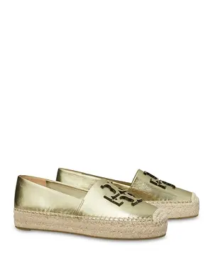 Tory Burch Ines Platform Espadrille Flats - Spark Gold