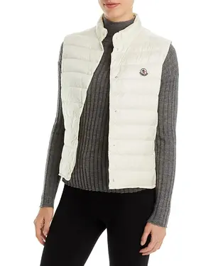 Moncler Moncler Liane Stand Collar Down Puffer Vest Natural