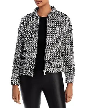 Herno Herno Tweed Bomber Jacket White/black