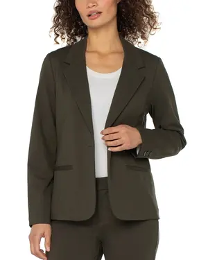 LIVERPOOL Fitted Ponte Blazer - Forest Night
