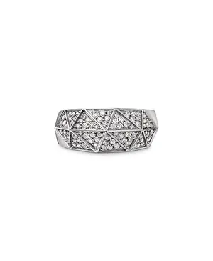 David Yurman Faceted Diamond Pave Ring - Silver