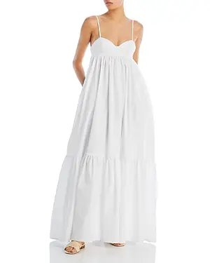 knee length dresses for ladies Maxi Belted Dress White Aqua Floral – KMW