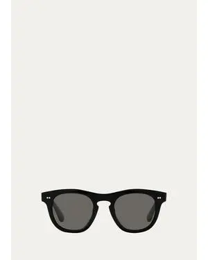 Oliver Spencer Rorke Round Acetate & Crystal Sunglasses - Black