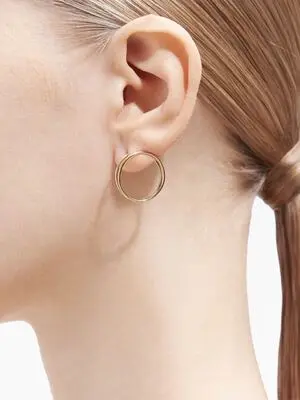 Shihara 18kt Yellow Double Hoop Single Earring