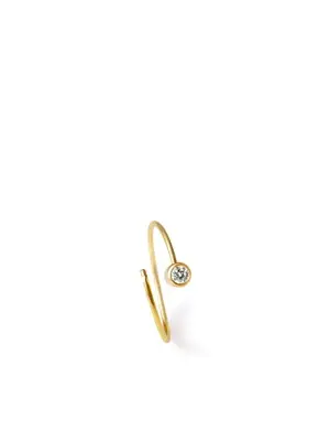 Shihara 18kt Yellow Diamond Single Hoop Earring
