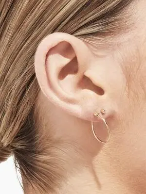 Shihara 18kt Yellow Twist Round 02 Diamond Single Earring