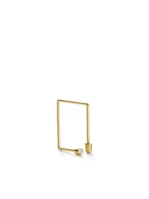 Shihara 18kt Yellow Twist Square 02 Diamond Single Earring - Gold