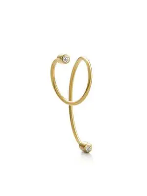 Shihara 18kt Yellow Twist Curl Diamond Single Earring - Gold