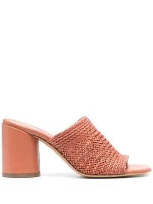 Casadei 85mm Braided Leather Mules