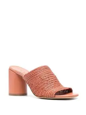 Casadei 85mm Braided Leather Mules