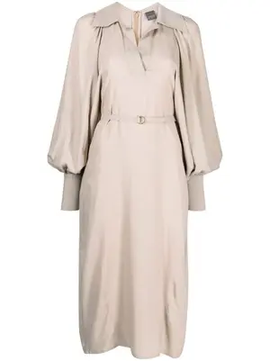 Lorena Antoniazzi Spread-collar Belted Midi Dress