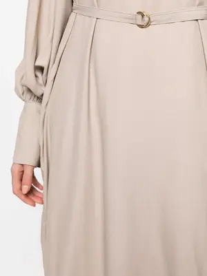Lorena Antoniazzi Spread-collar Belted Midi Dress