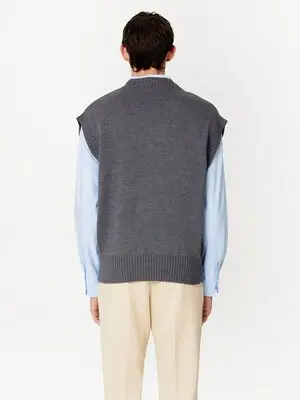 Ami Logo-intarsia Knit Vest