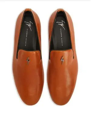 GIUSEPPE ZANOTTI G-flash Leather Loafers - Orange