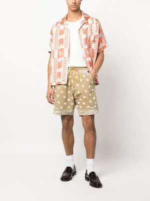 Rhude Geometric-print Linen Shirt