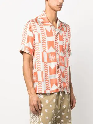 Rhude Geometric-print Linen Shirt