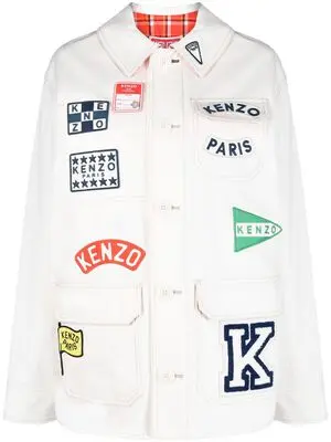 Kenzo Logo-appliqué Jacket - White