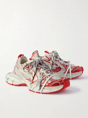 Balenciaga 3xl Distressed Sneakers - Red
