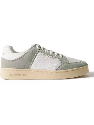 Saint Laurent Sl/61 Perforated Leather And Suede Sneakers