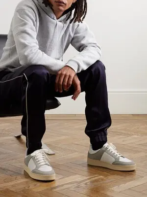 Saint Laurent Sl/61 Perforated Leather And Suede Sneakers