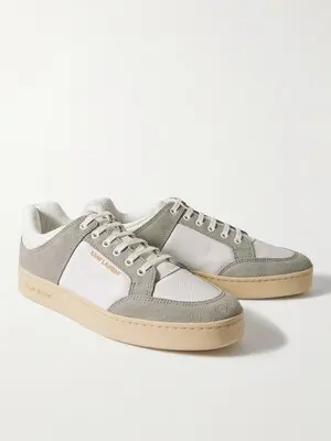 Saint Laurent Sl/61 Perforated Leather And Suede Sneakers