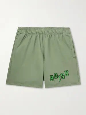 ADISH Tatreez Wide-leg Logo-embroidered Cotton-jersey Shorts