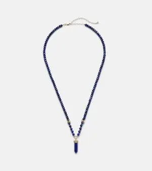 SYDNEY EVAN 14kt Yellow Gold, Diamond, And Lapis Lazuli Beaded Necklace - Blue