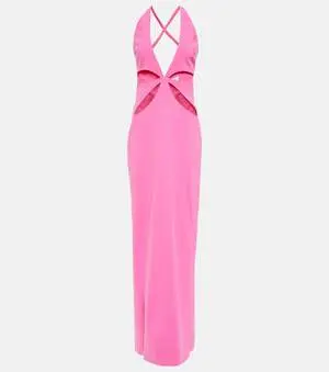MONOT Mônot Cutout Halterneck Gown - Pink