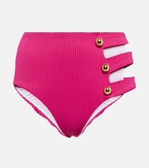 ALEXANDRA MIRO Della Cutout Bikini Bottoms - Pink
