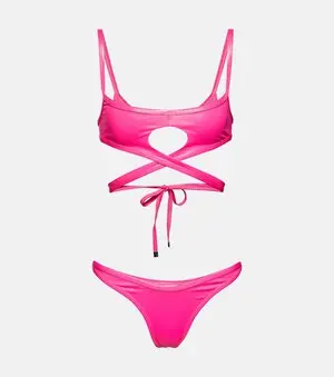 Attico Square Wrap Bikini - Pink