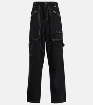 Isabel Marant Étoile Paciane Wide-leg Cargo Jeans - Black