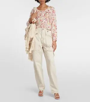 Isabel Marant Étoile Paciane Wide-leg Cargo Jeans - Neutrals